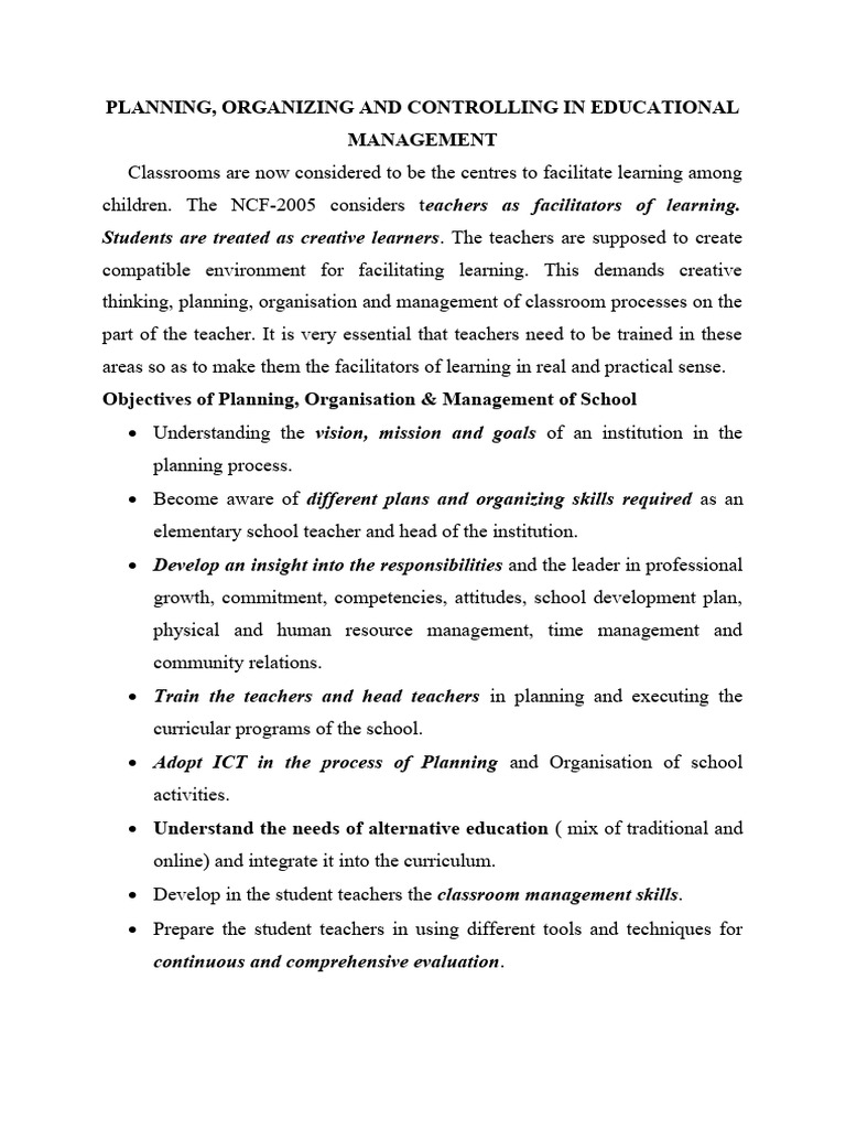 Planning Organizing and Controlling | PDF | Audit | Strategic Planning
