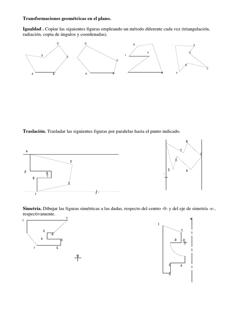 Ejercicios de Transformaciones | PDF | Simetría | Geometria clasica