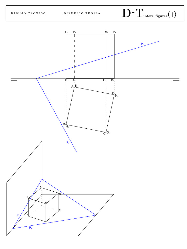 Diedrico 2d y 3d Ejercicios | PDF