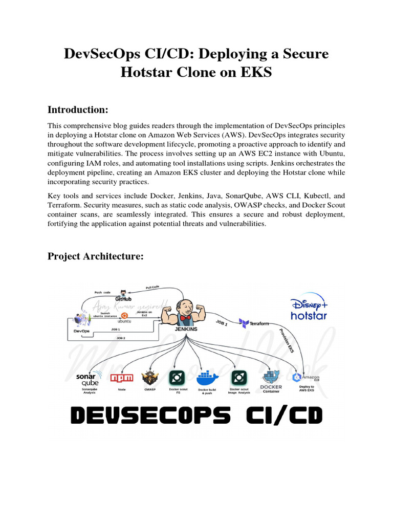 Hotstar Clone Project 1707284235 | PDF | Cloud Computing | Amazon Web Services