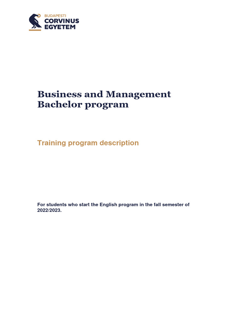 Business & Management BSc Program | PDF | Thesis | Bachelor's Degree