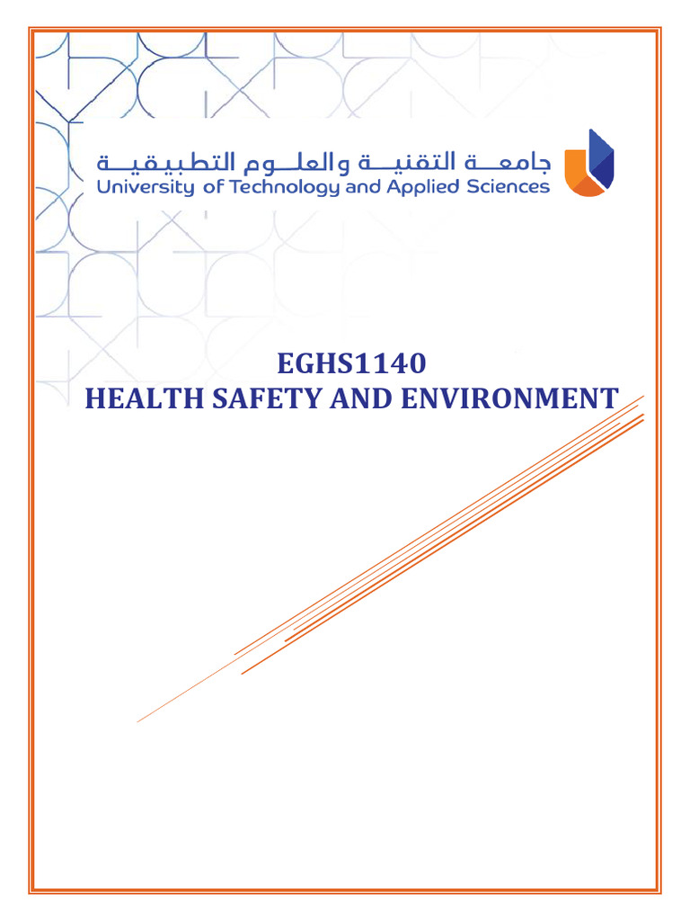 EGHS1140 - Health Safety and Environment - Course Handout | PDF | Occupational Safety And Health ...