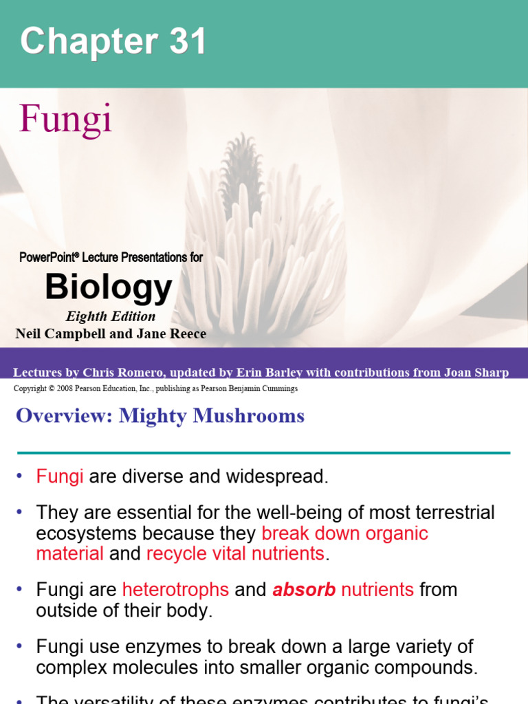 31 Lecture Presentation 0 Pdf Fungus Sexual Reproduction