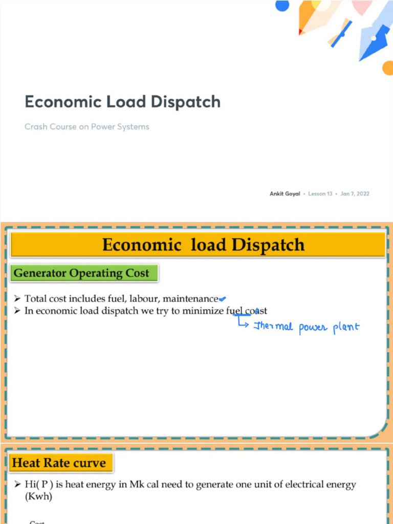 Economic Load Dispatch With Anno 1641636820578 | PDF