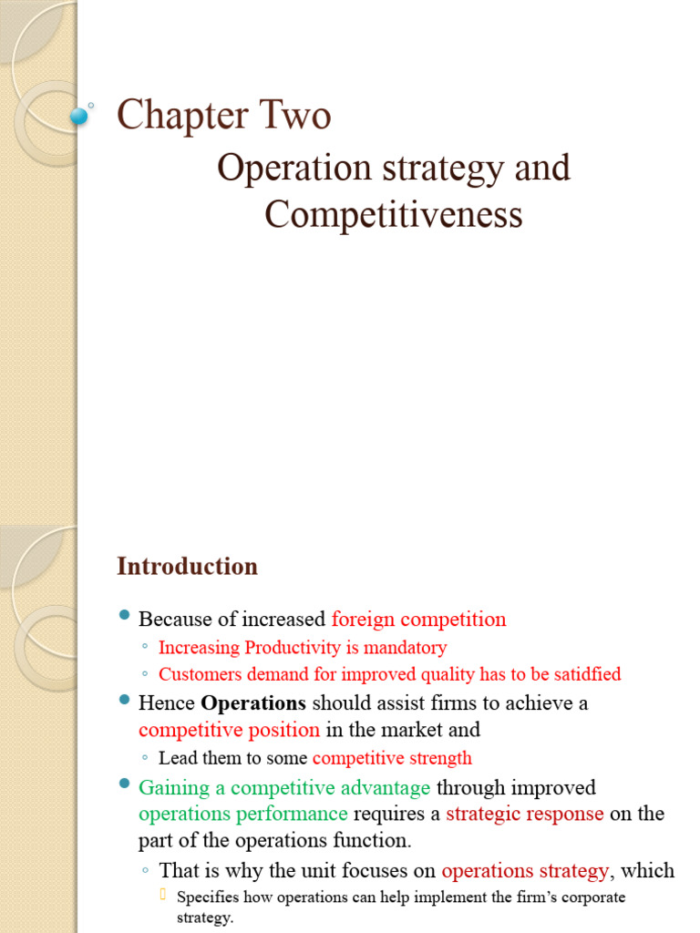 CH 2 Operation Strategy and Competitiveness | PDF | Strategic ...