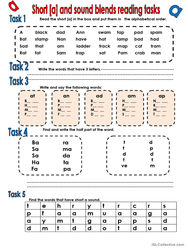 Short 'A' Sound Activities for Kids | PDF