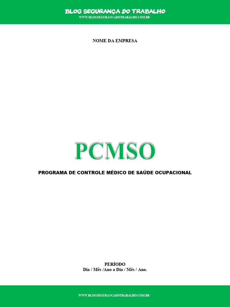 PCMSO: Controle Médico Ocupacional | PDF | Primeiros socorros | Remédio