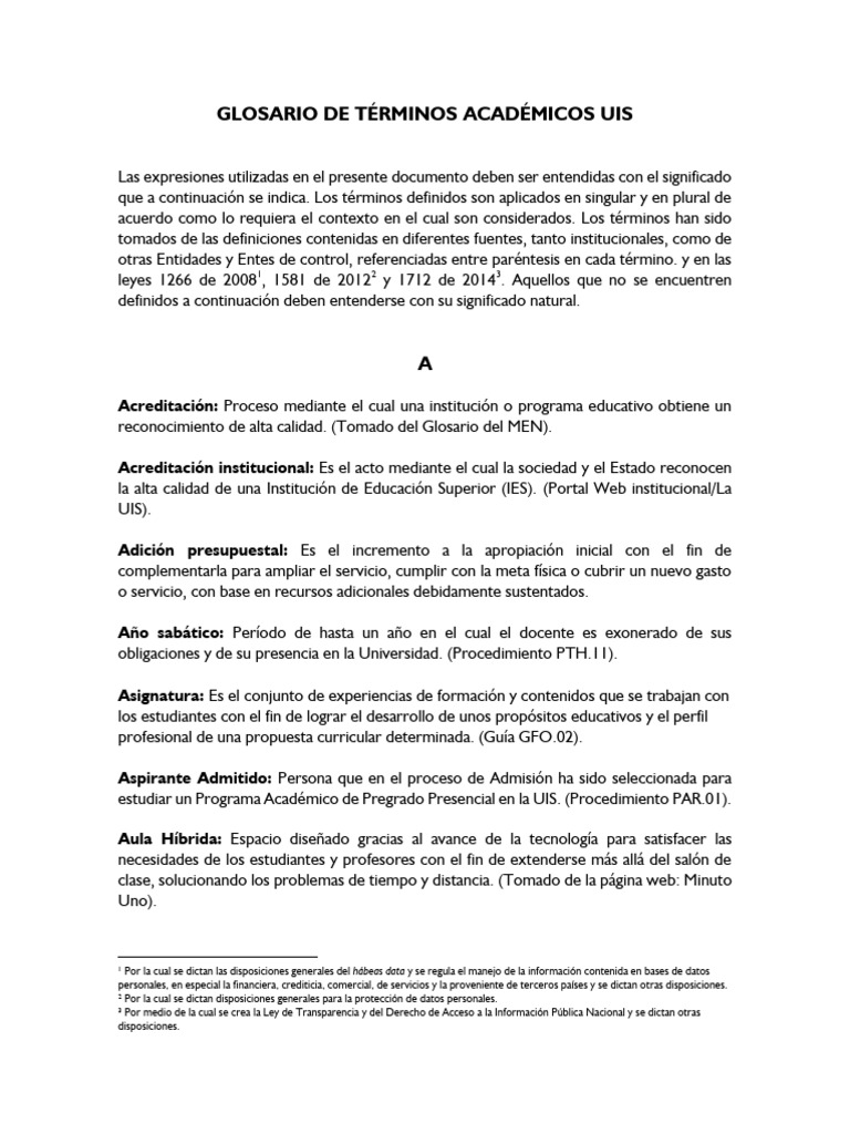 Glosario de Términos Académicos UIS | PDF | Maestros | Evaluación