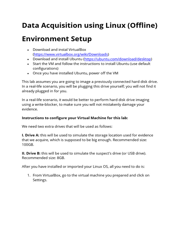Lab Setup for Linux Data Acquisition | PDF | Hard Disk Drive | Computing