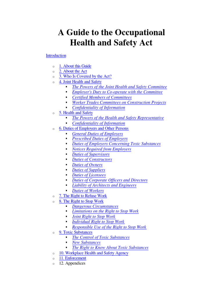 IST OccupationalHealthSafetyActGuide | PDF | Occupational Safety And Health | Employment