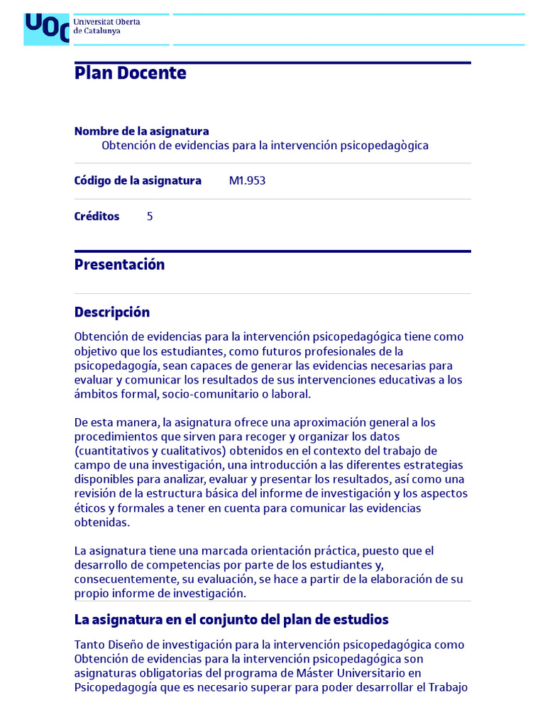 Plan Docente Obtencion | PDF | Evaluación | Aprendizaje