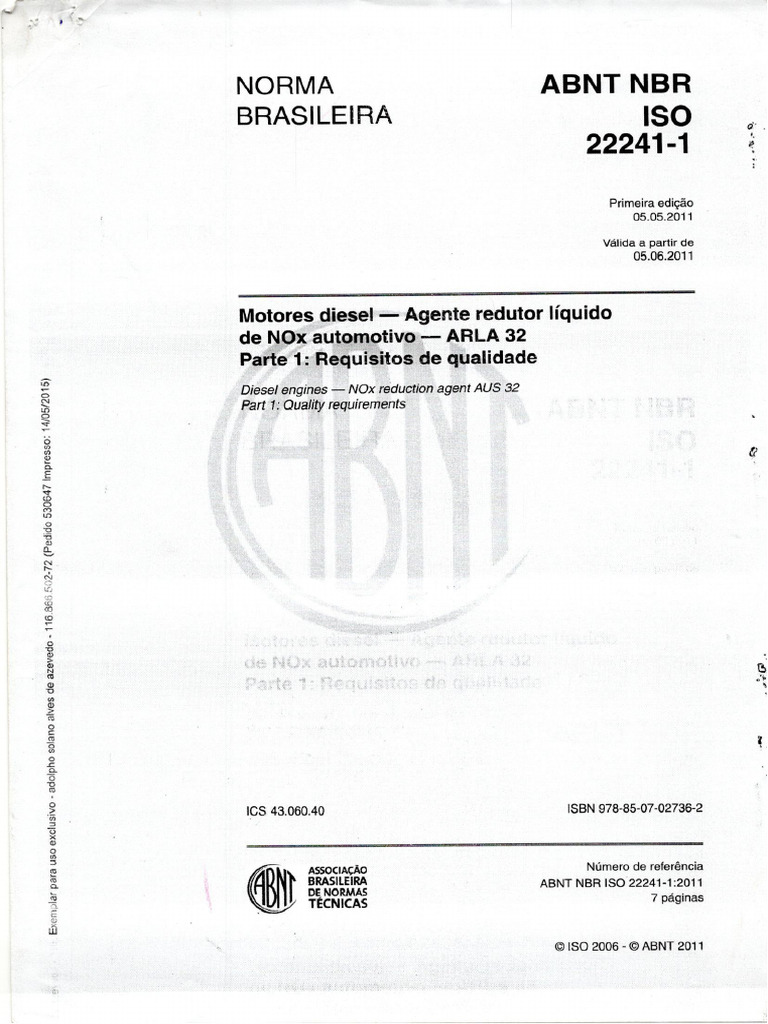 Ext-010 NBR Iso 22241-1 | PDF