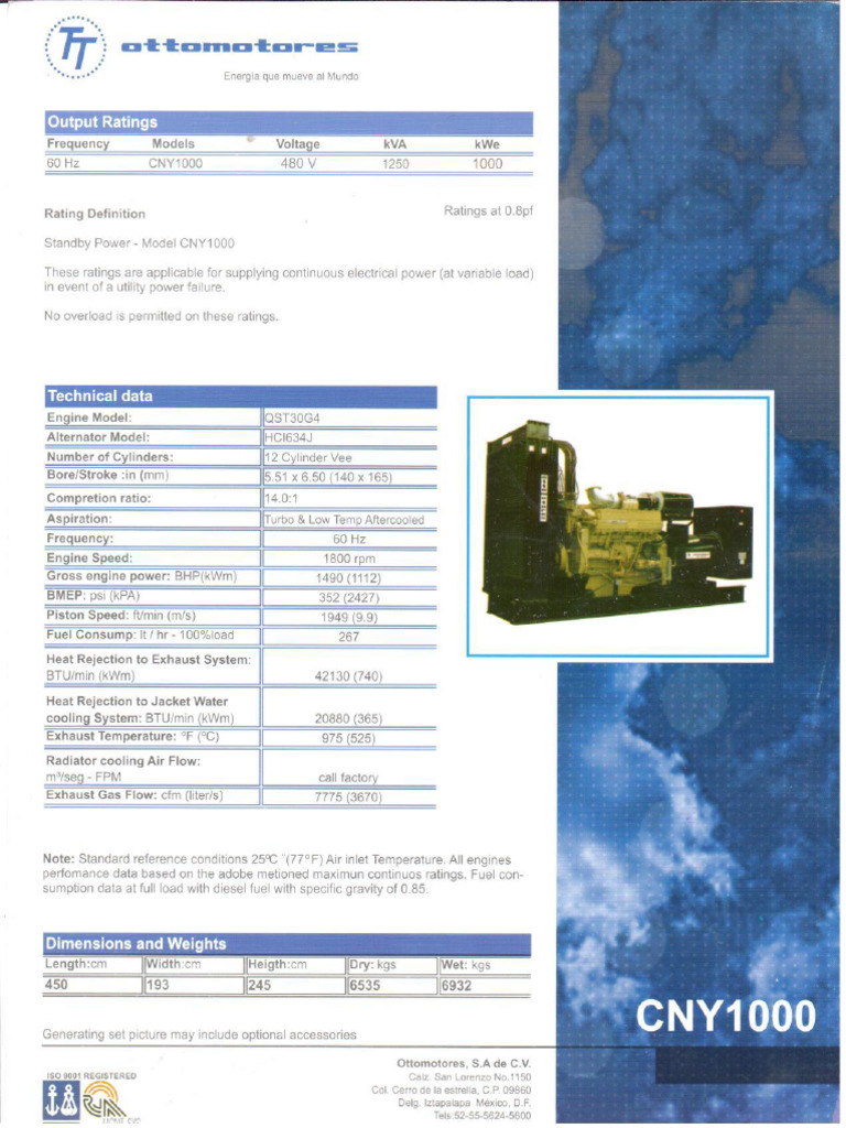 Ottomotores CNY1000 | PDF