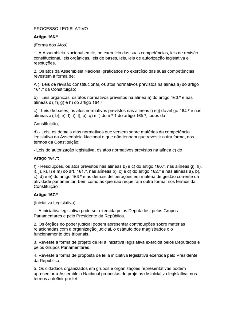 Processo Legislativo em Angola | PDF | Governo | Direito Político