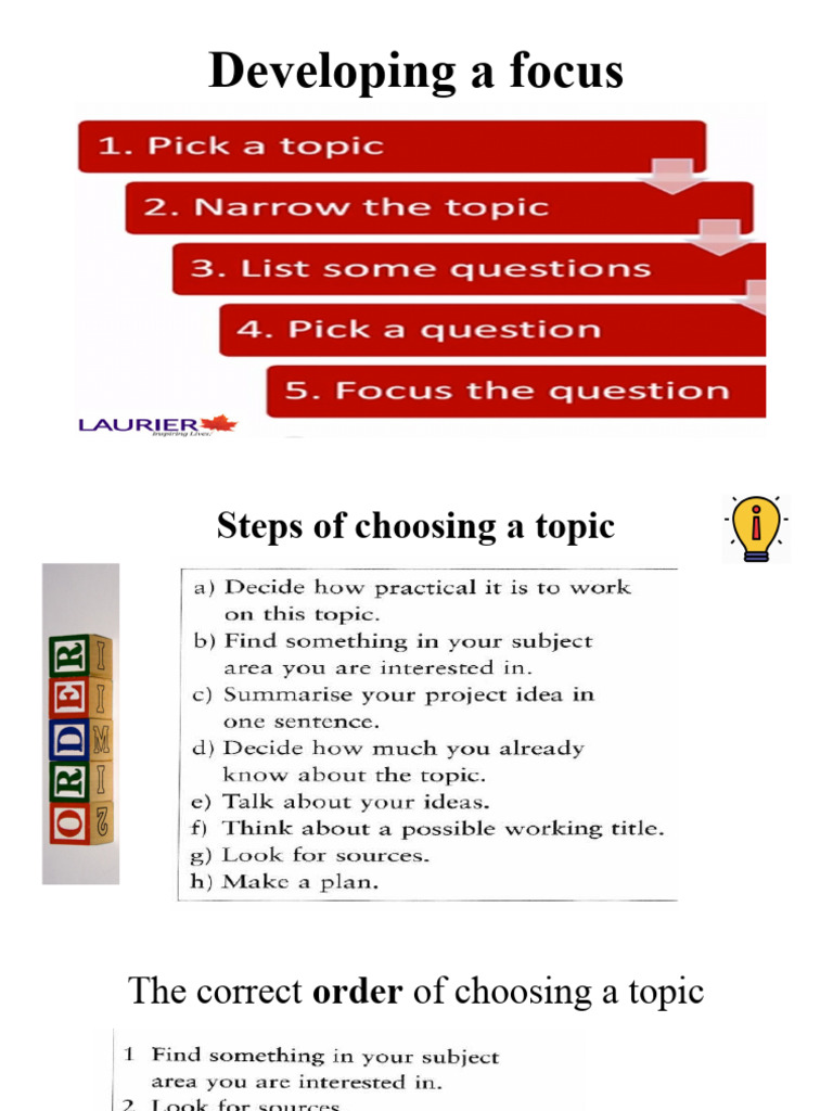 5 Developing A Focus | PDF