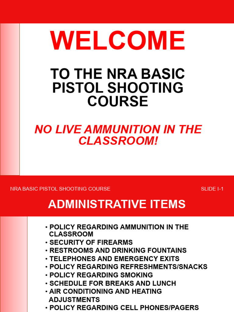 NRA Basic Pistol Safety Course Guide | PDF | Trigger (Firearms) | Revolver
