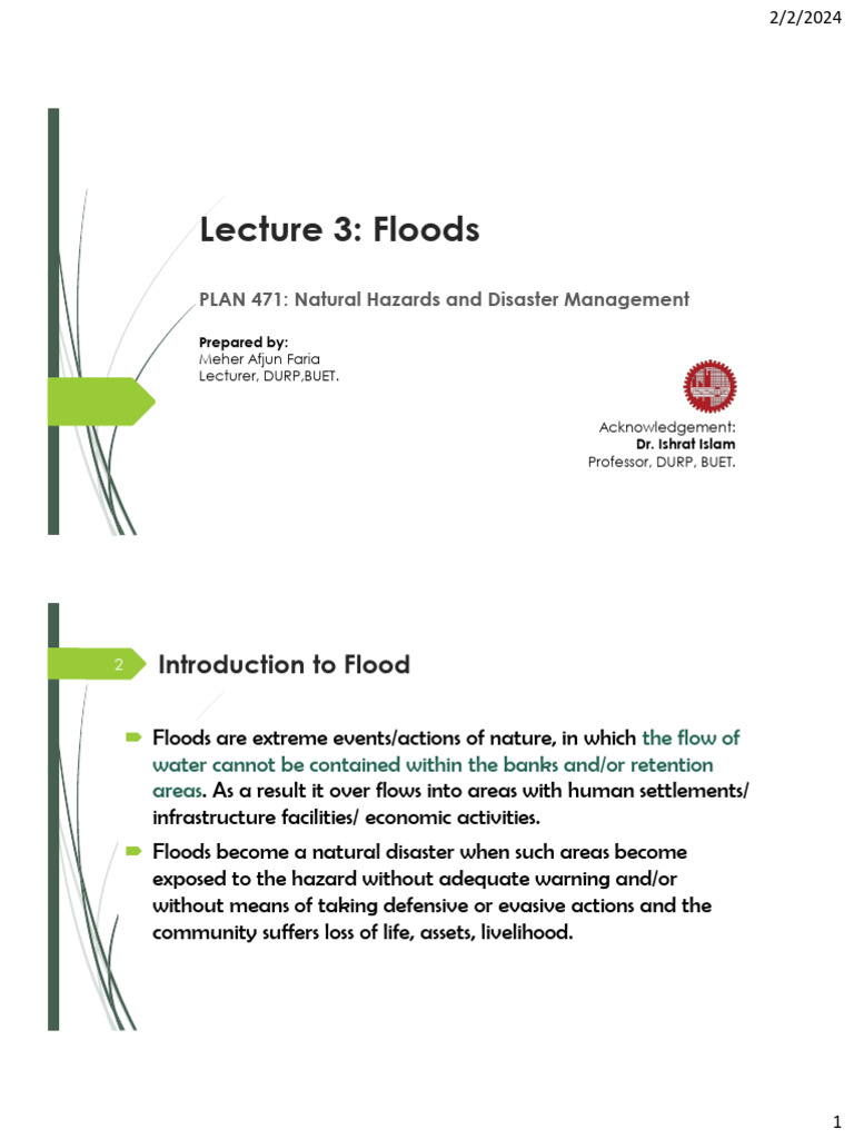 Lecture-3 | PDF | Flood | Flood Control