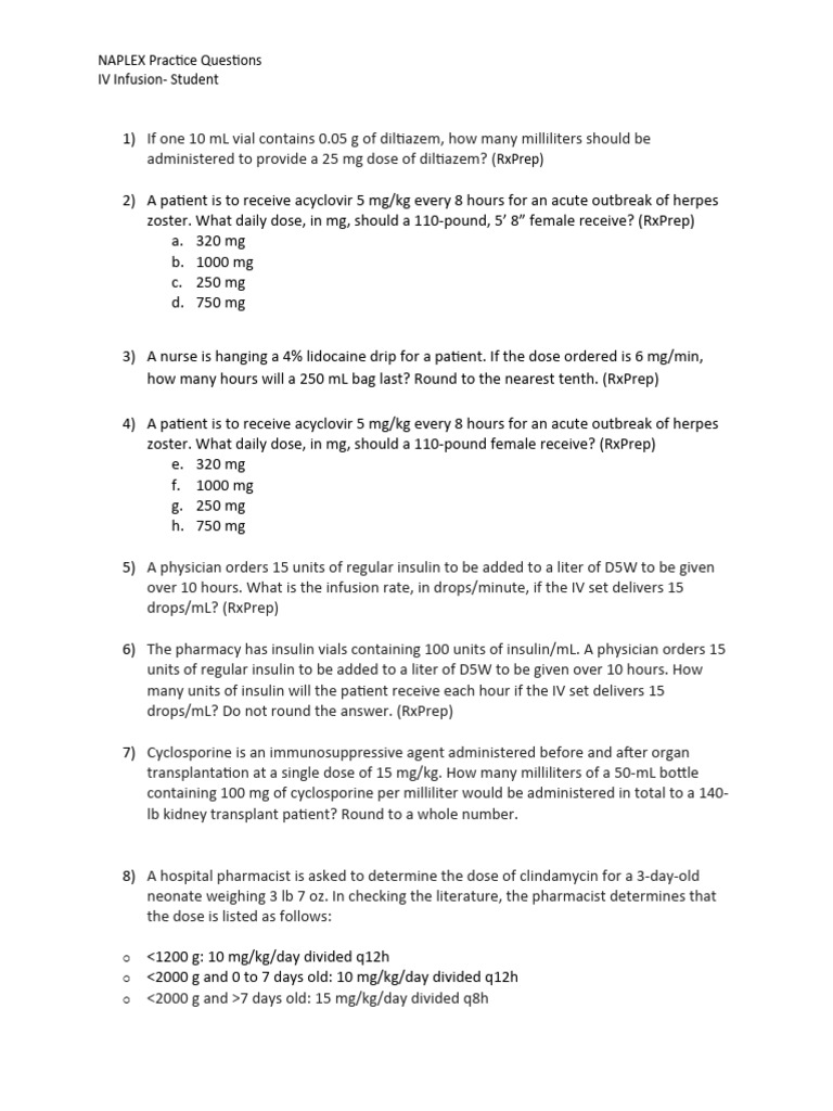 Argatroban Infusion Calculation for HIT | PDF | Intravenous Therapy ...