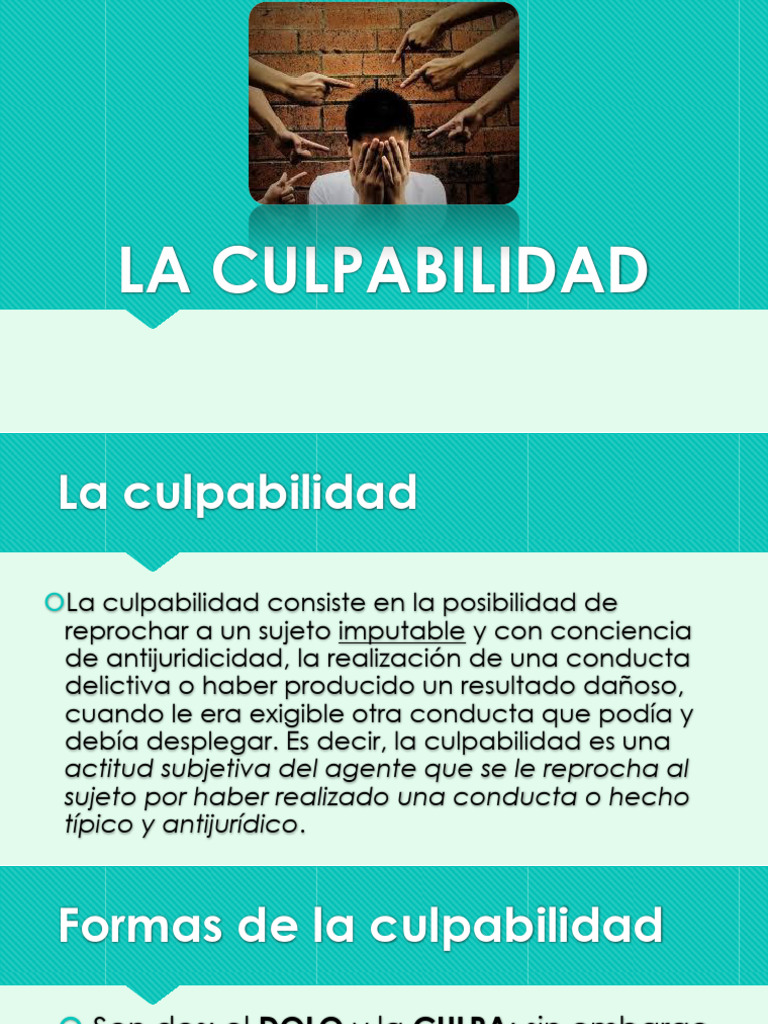 CERT Culpabilidad e Inculpabilidad | PDF | Intención (Derecho Penal ...