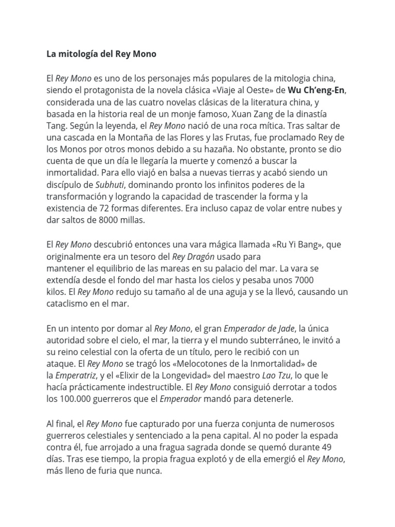 La Leyenda Del Rey Mono | PDF