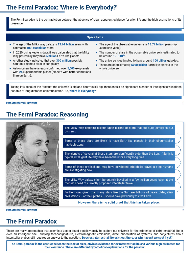 The Fermi Paradox | PDF | Extraterrestrial Life | Earth Analog