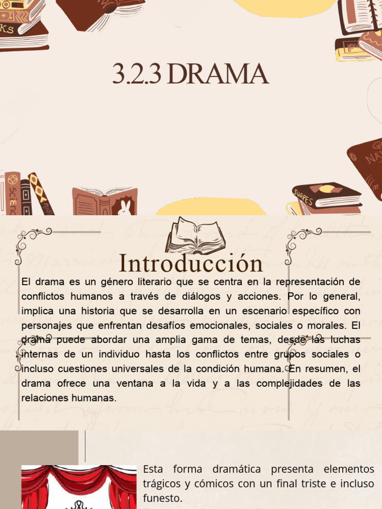 Presentación Literatura y Lectura Antiguo Beige | PDF | Tragedia | Teatro