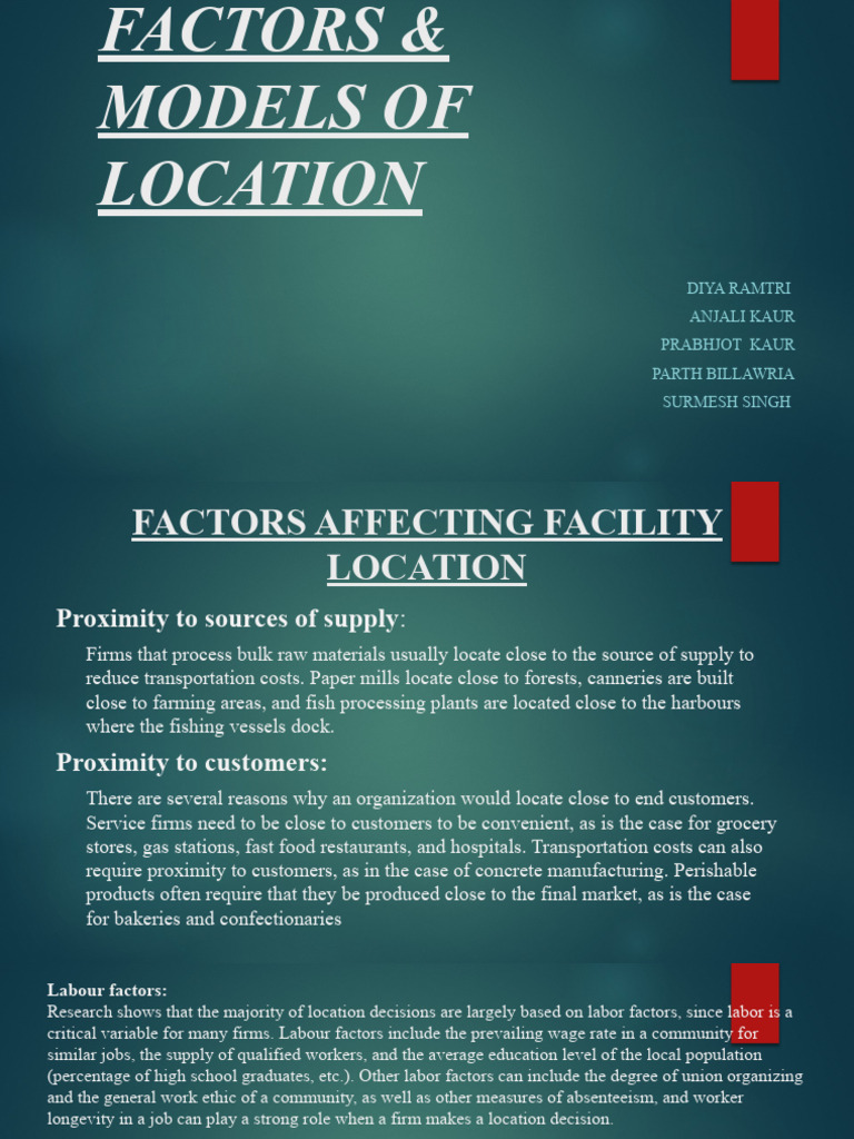 Factors Influencing Facility Location | PDF | Economies | Economics