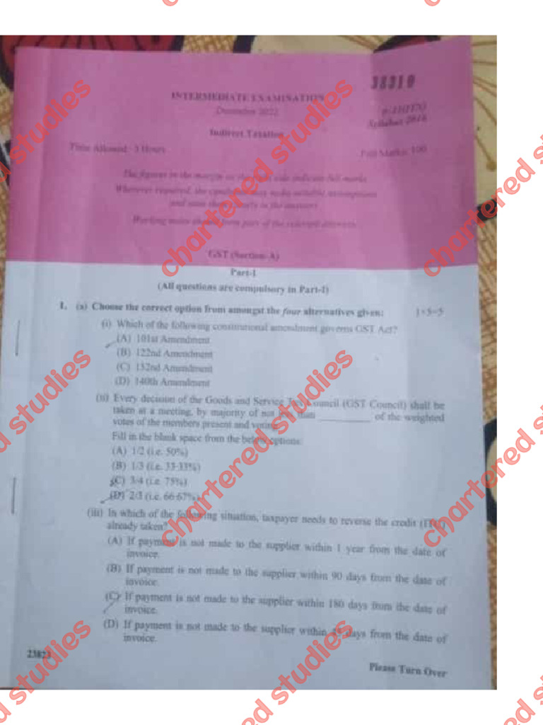 CA Inter December 2022 Idt Question Paper | PDF
