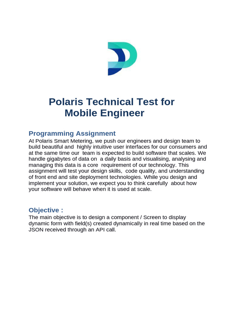 Cross Platform Developer Assignment | PDF | Json | Internet