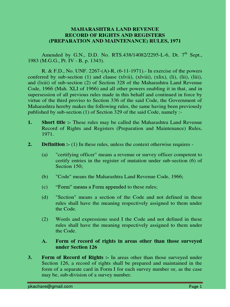 26 Record of Rights and Registers-Preparation and | PDF | Landlord ...