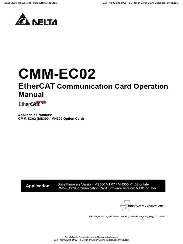 Delta-CMM-EC02-EtherCAT-Comm-Card-Operation-Manual | PDF | Electrical Connector | Electrical ...