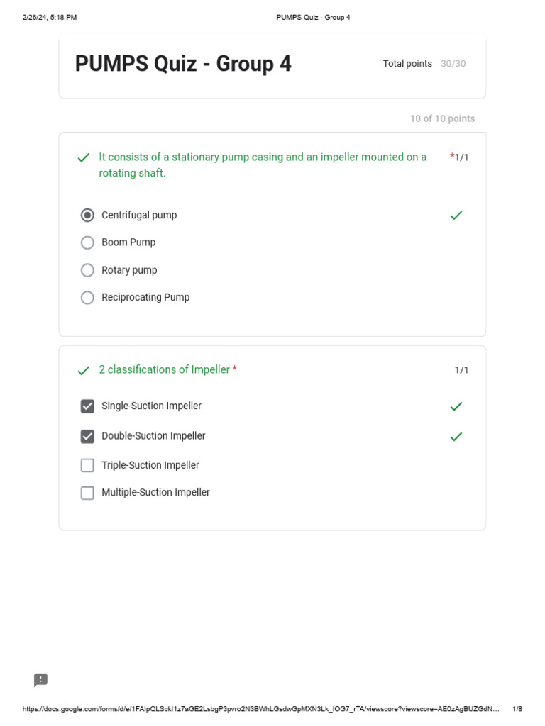 Answer Key Pumps | PDF | Pump | Propeller
