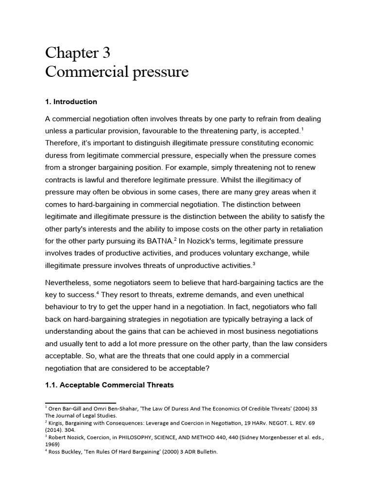 Chapter 3 - What Constitutes To Legal Commercial Pressure | PDF ...