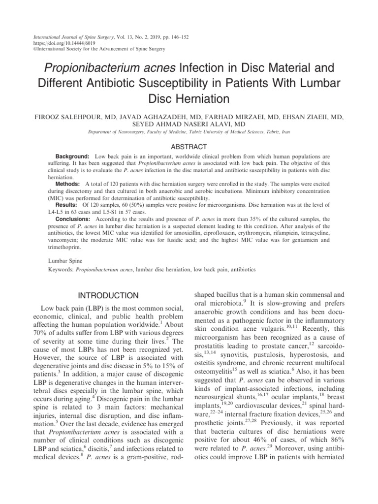 Salehpour 2019 Propionibacterium Acnes Infection I | PDF | Agarose Gel ...