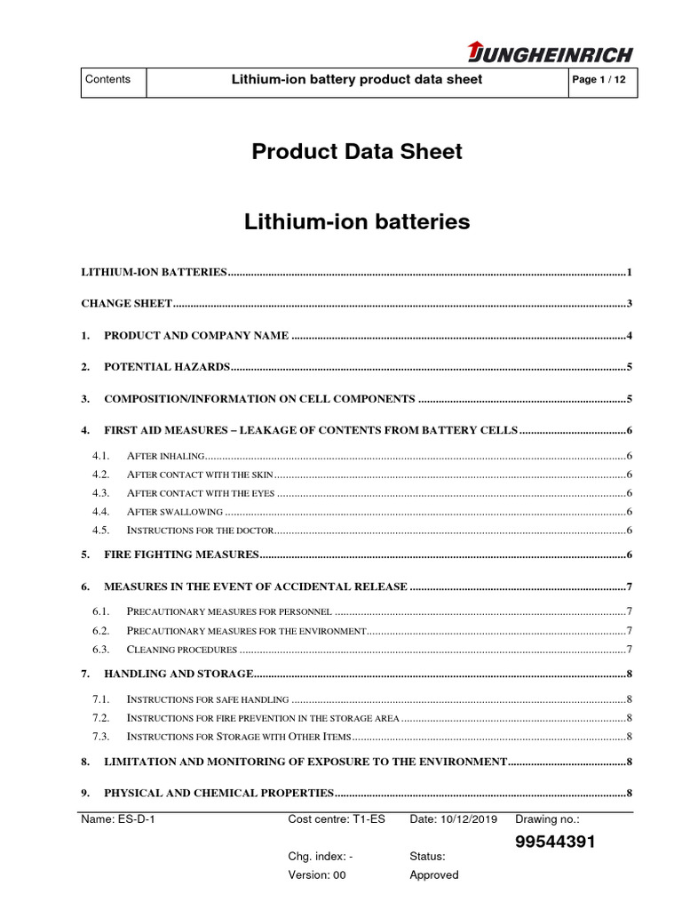 Product Data Sheet 24V 48V 80V 96V Version 00 EN | PDF | Lithium Ion ...
