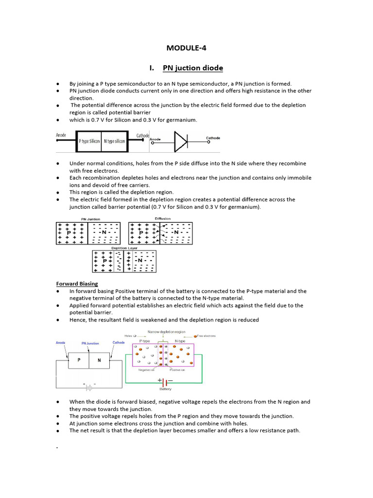 Module 4 | PDF | P–N Junction | Diode