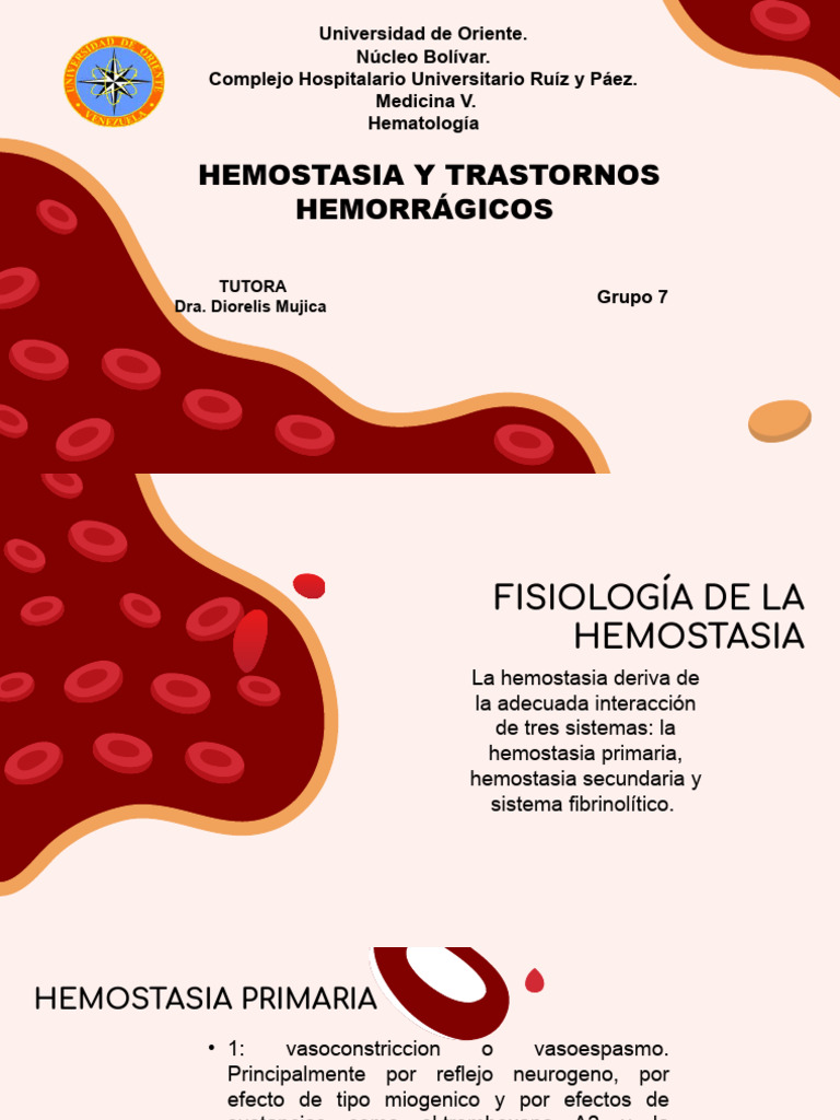 Hemostasia Y Trastornos Hemorrágicos | PDF | Coagulación | Hemostasia