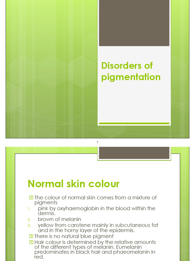 Disorders of Pigmentation | PDF | Human Skin Color | Integumentary System