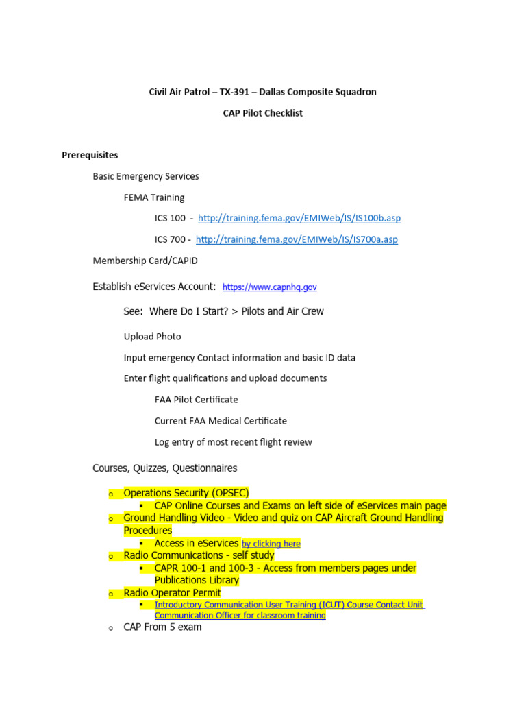 Pilot Checklist | PDF | Aviation