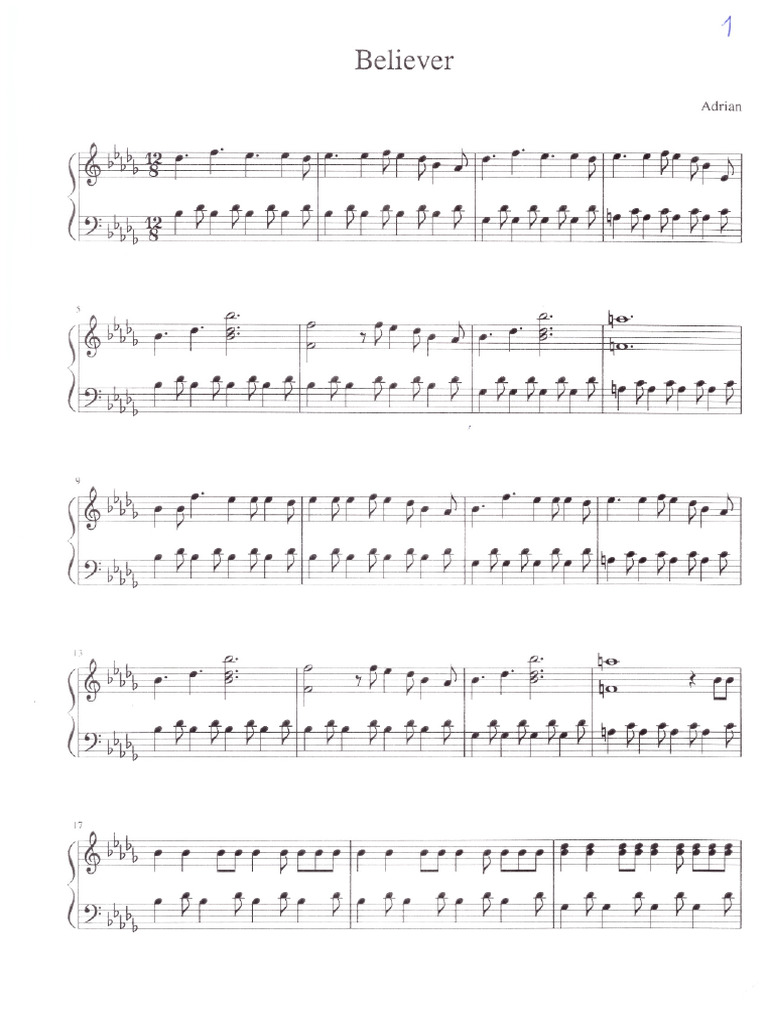 Believer Piano | PDF