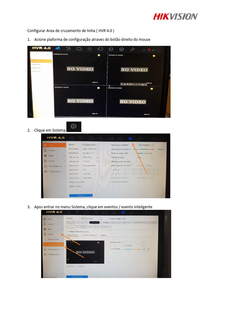 Configuração de Cruzamento de Linha HVR 4.0 | PDF | Computadores ...