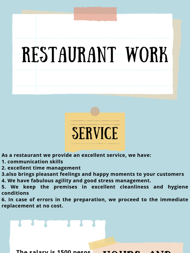 Restaurant Job Benefits and Services | PDF