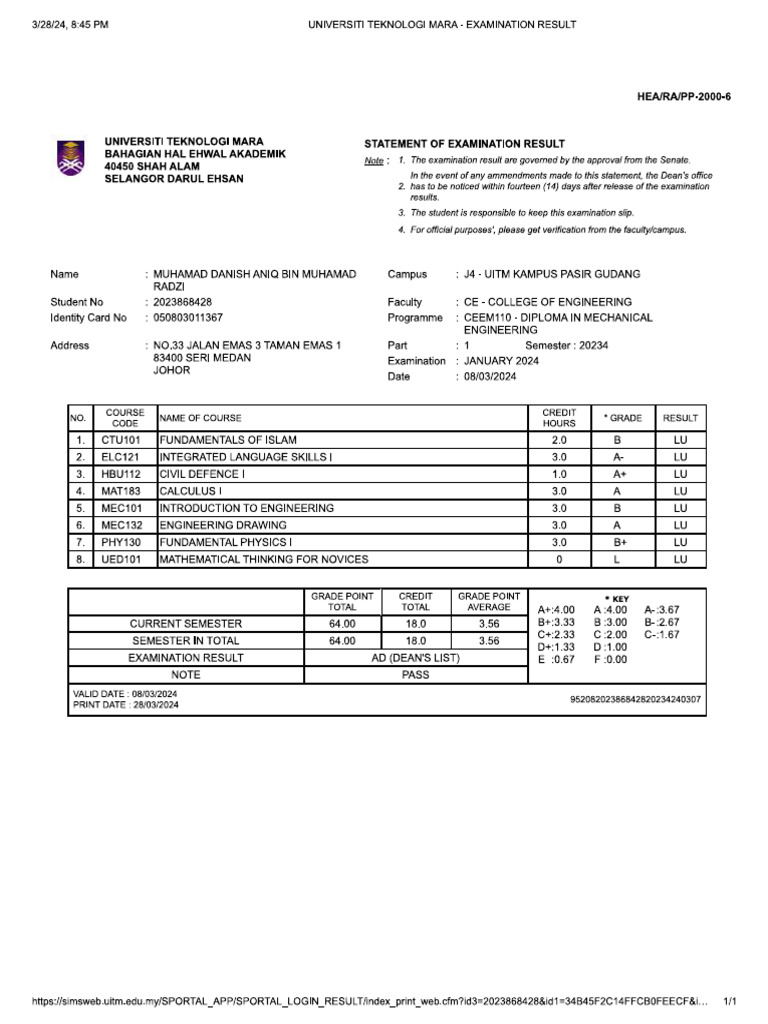 Slip Keputusan | PDF