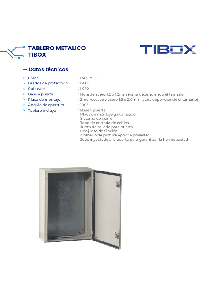 Tablero Metalico Tybox | PDF