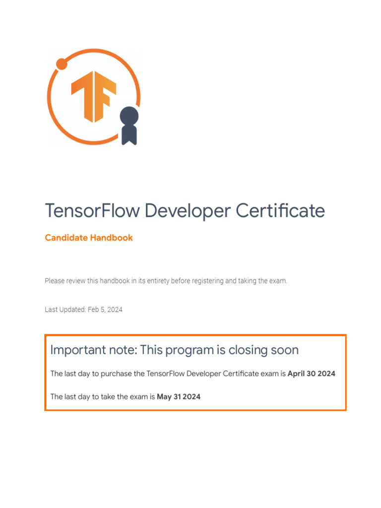 TensorFlow Developer Certificate Exam Guide | PDF | Artificial Neural Network | Machine Learning