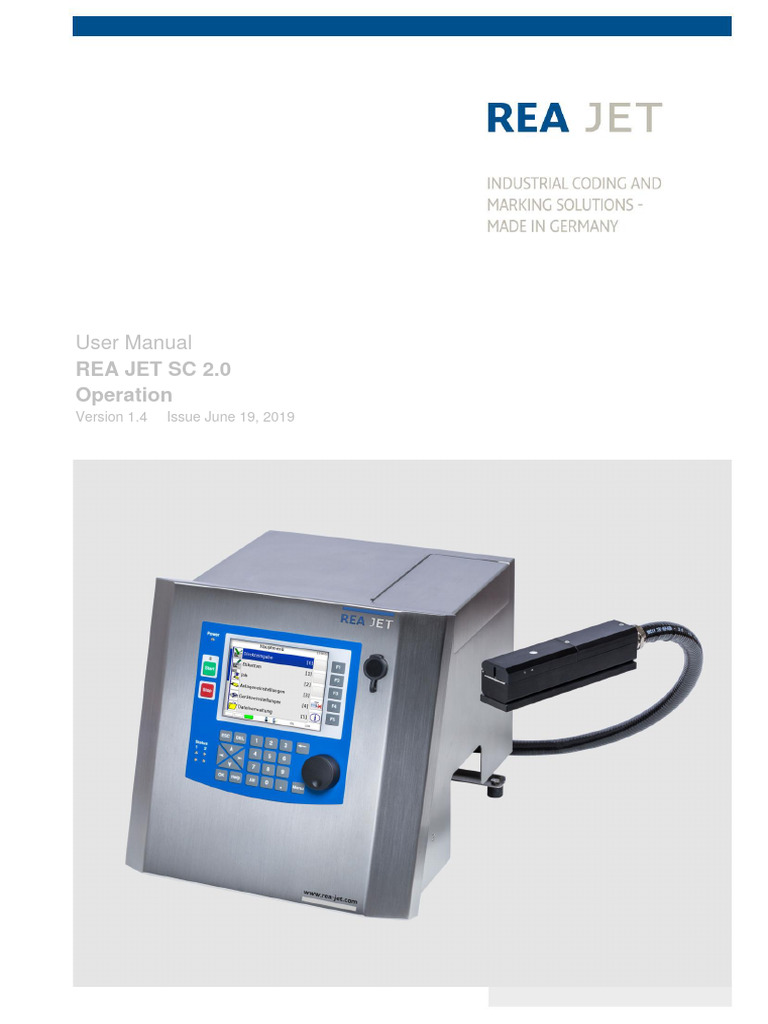 REA JET - SC - 2.0 - User Manual - V1.4 - 19.06.2019 - EN | PDF | Menu ...