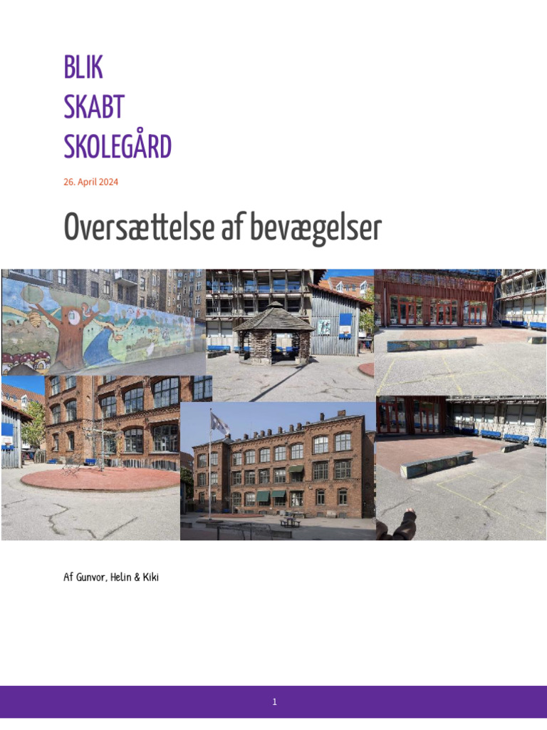 Blik Skabt Skolegård: Oversættelse Af Bevægelser | PDF