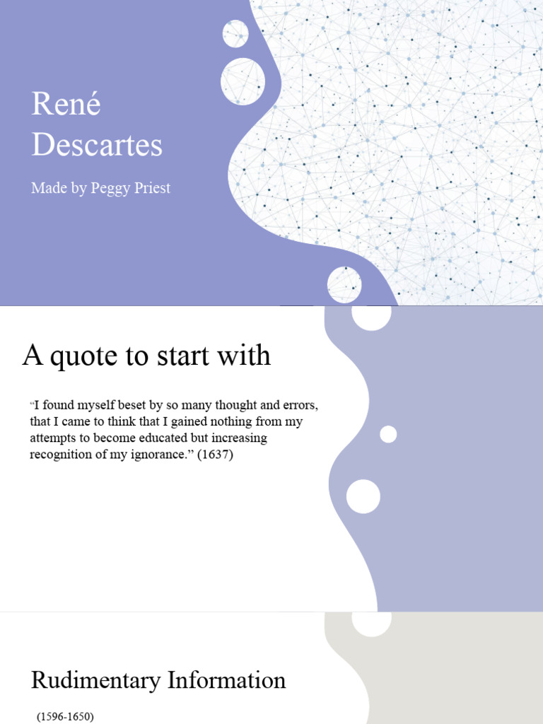 René Descartes: Life and Legacy | PDF | Philosophy | Religion ...
