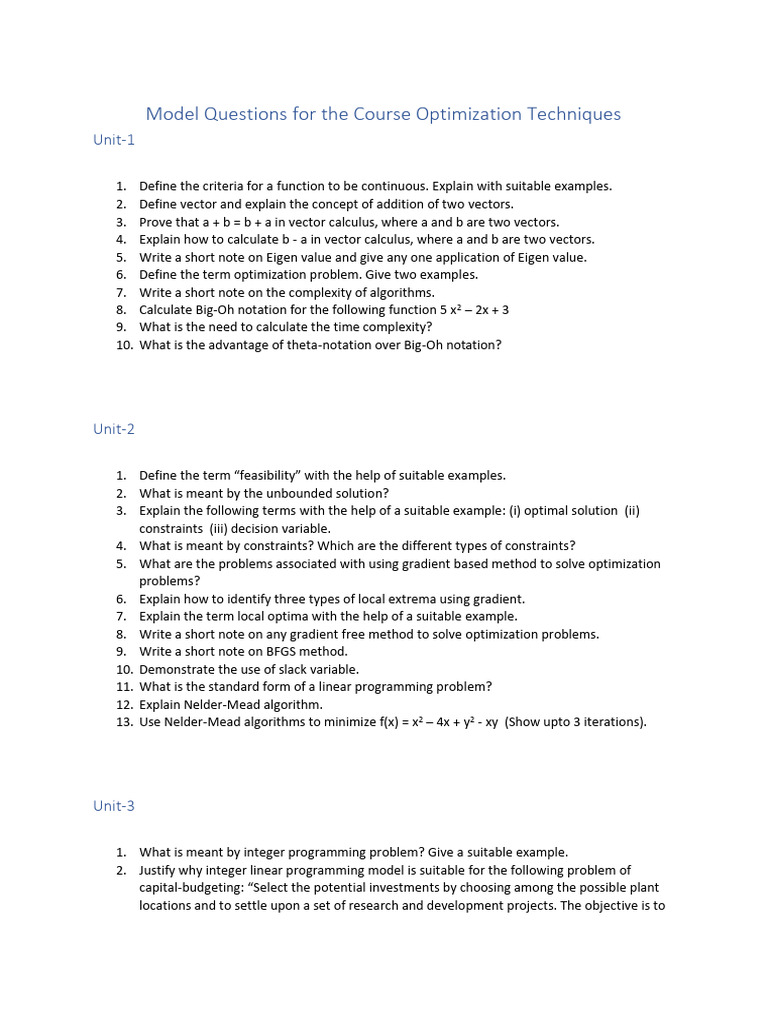 Optimization techniques | PDF | Mathematical Optimization | Systems Analysis