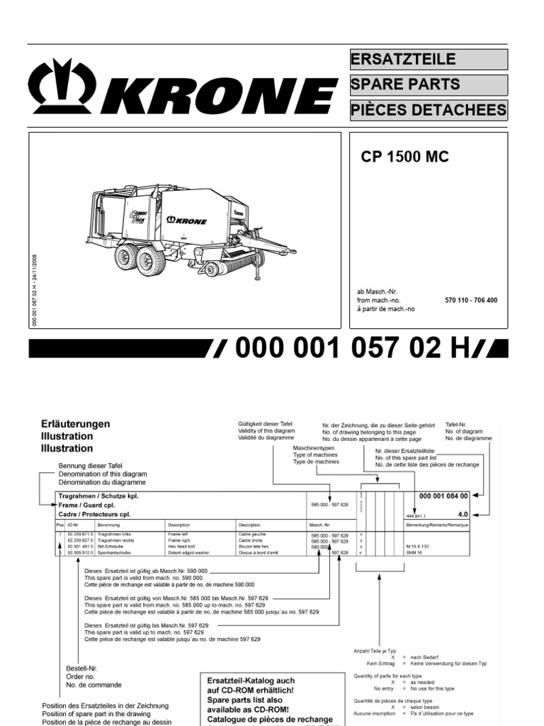 Krone CP 1500 MC | PDF